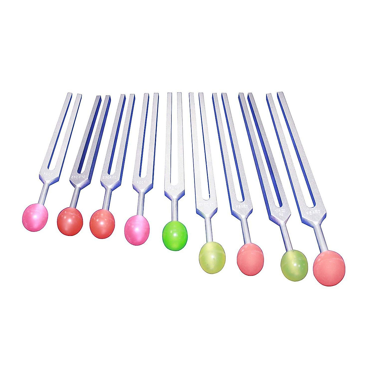 Radical Solfeggio Tuning Fork Set - 9 Tuning Forks Perfect for DNA Healing w Chakra Color Rubber Balls and Wood Hammer Mallet, Sound Therapy,(174 Hz, 285 Hz, 396 Hz, 417 Hz, 528 Hz, 639 Hz etc)