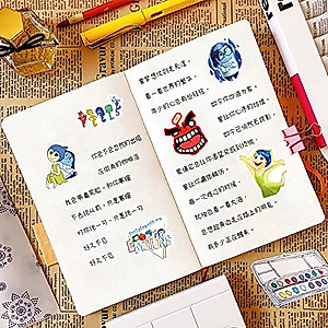 62Pcs Inside Out Stickers Pack,Cartoon Cute Aesthetic Graffiti Vinyl Waterproof Sticker Decals for Water Bottle,Laptop,Phone,Skateboard,Scrapbooking Gifts for Kids Teens Adults for Party Supply Decor