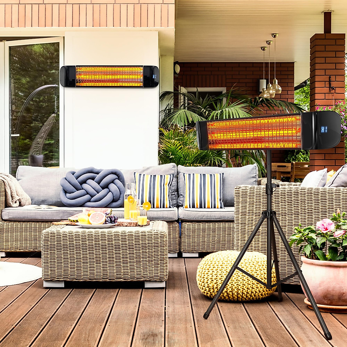 Paraheeter Electric Outdoor Heater, Infrared Patio Heater for Outdoor/Indoor Use, Wall Mounted/Ceiling/Tripod Infrared Heater Outdoor, 1500W Electric Patio Heater, CSA certificate.