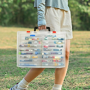 Toy Storage Case Compatible with Mini Brands Collector Toys, Plastic Display Container with 18 Small Boxes for 5 Surprise Series 1 2 3 4, for Miniverse, Shopkins, Real Littles, Miniatures (Box Only)