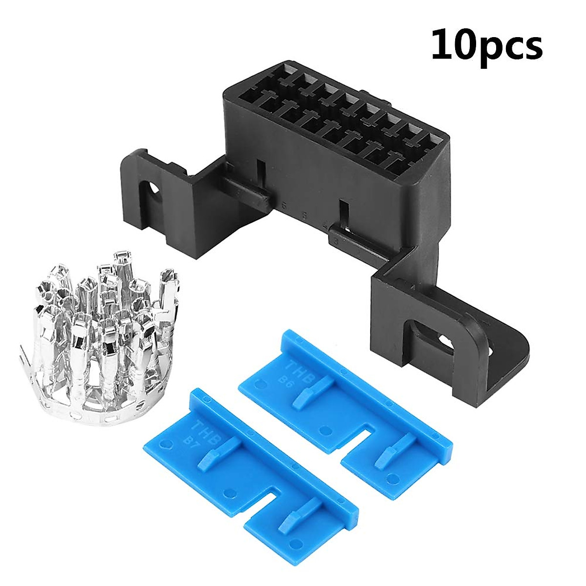 Female Connector Kit, OBD2 II 16Pin Female Connector OBDII Cable Car Auto Adapter Plug Shell Kit for J1962