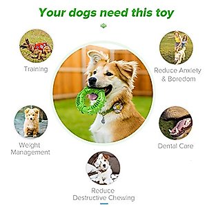 Feeko Dog Toys for Aggressive Chewers Large Breed, Non-Toxic Natural Rubber Long-Lasting Indestructible Dog Toys, Durable Puppy Chew Toy for Medium Large Dogs - Fun to Chew, Chase and Fetch (Green)