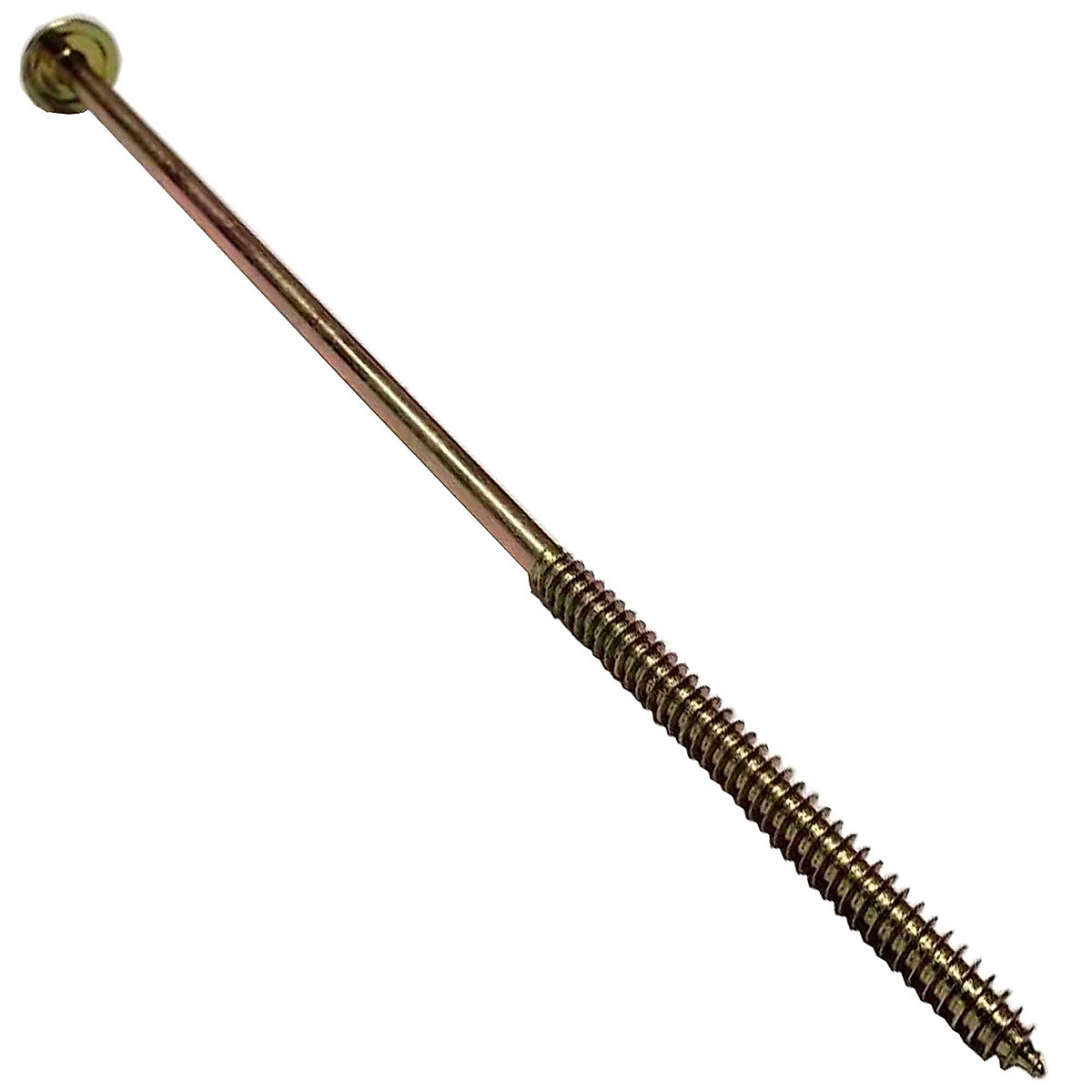 8" - Zinc Coated Rust Resistant Timber Tie - Heavy Duty 1/4" - Hex Head Structural Screw - 5/8" Wide Flange Head with coarse Thread for Secure Hold - Heavy Duty 3/16" Shank for Extra Strength (10)