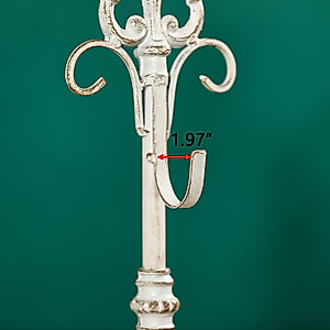 Wreath Stands for Display, Retro White Standing Wreath Holder, Wrought Iron Wreath Hanger Stand, Fleur-De-Lis Tall Floor and Tabletop Christmas Wreath Stands for Porch, New Year Wreath, Party Decor