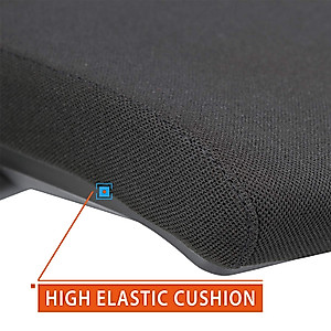 CLATINA Mesh Guest Reception Stack Chairs with Caster Wheels and Arms for Office School Church Conference Waiting Room Black