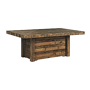 Signature Design by Ashley Sommerford Farmhouse Reclaimed Pine Wood Dining Table, Seats up to 6, Brown