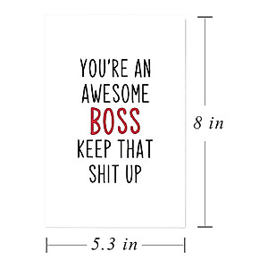 Comting Cheeky Boss' Day Card, Birthday Day Card for Boss, Mature Greeting Card for Manager, You're Awesome