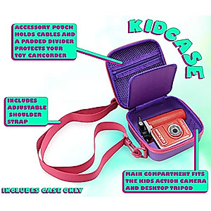 CASEMATIX Toy Camera Travel Case Compatible with VTech KidiZoom Creator Cam Video Camera and Accessories for Cams, Includes Purple Case Only