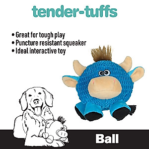 SmartPetLove Snuggle Puppy Tender-Tuffs Round Plush Dog Toys Bundle - Cow, Pig, and Elephant - Large Tough Animal Squeaky Ball Toys
