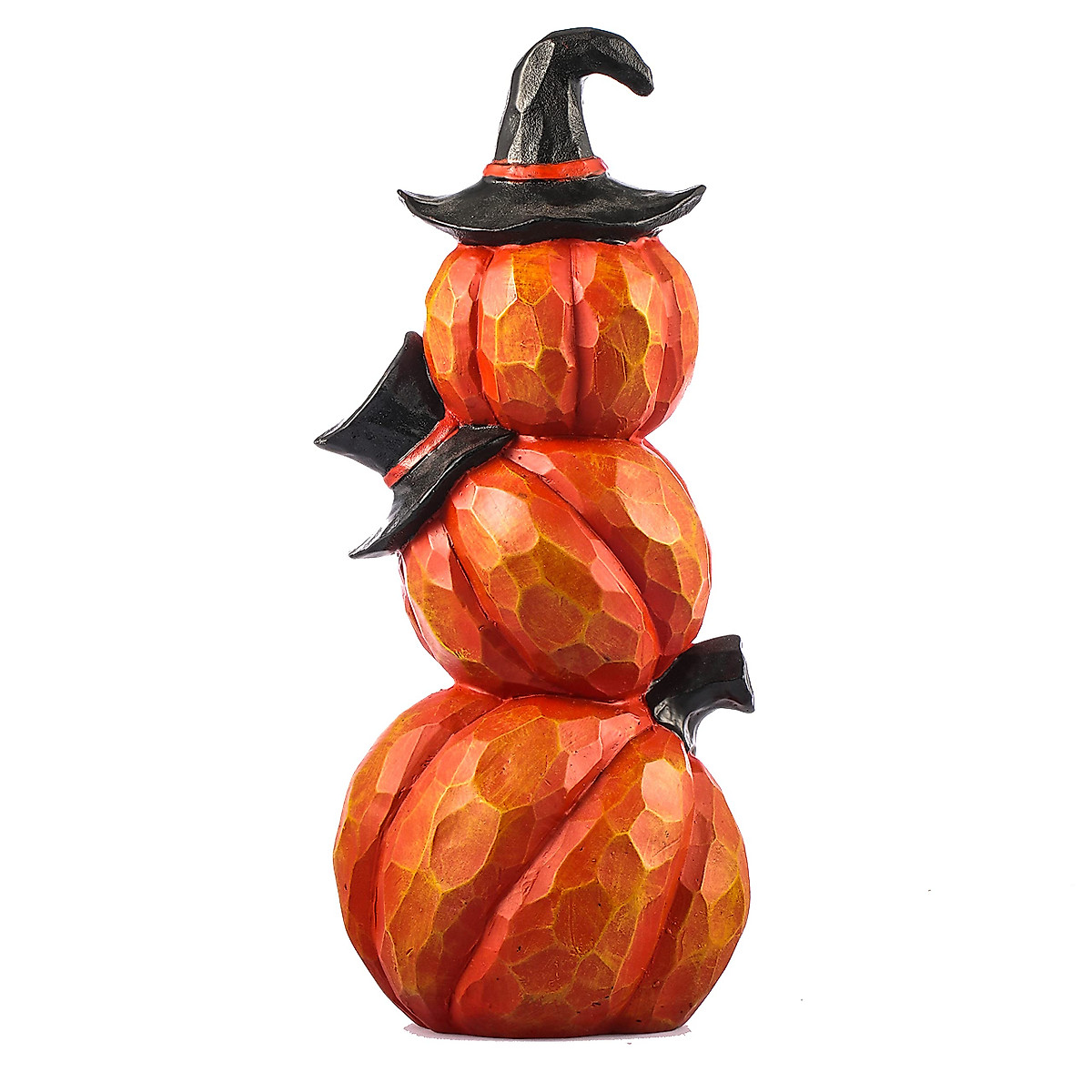 Toiyason 14inch Light Up Evil Pumpkin Scary Jack O'Stack Halloween Ornament Decoration for Outdoor Indoor Garden Party Festival Events