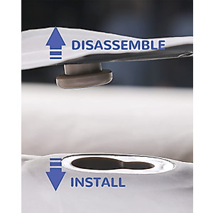 JEAOUIA Queen Air Mattress for Tents Camping - 9" Raised Portable Double Inflatable Couch with Soft Backrest Patch Kit - Blow Up Bed for Car Travel/Overnight Outdoors/Family Leisure