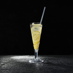 ALINK 12 Reusable Clear Straws + 12 Black Glitter Straws