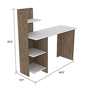 TUHOME Vilna 120 Desk Engineered Wood Desks in Multi-Color