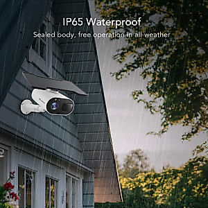Wireless Solar Security Camera Outdoor, Solar Powered Battery Camera, 1080P Outdoor WiFi Security Camera, Night Vision, Two Way Audio, PIR Motion Detection, IP65 Waterproof，Cloud Storage