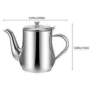 Cabilock Strainer Oil Container 18OZ Stainless Steel Oil Pot with Filter Net Household Oil Dispenser Bottle Bacon Grease Container Kitchen Cooking Oil Spouts Container Oil Dispenser Rice Dispenser