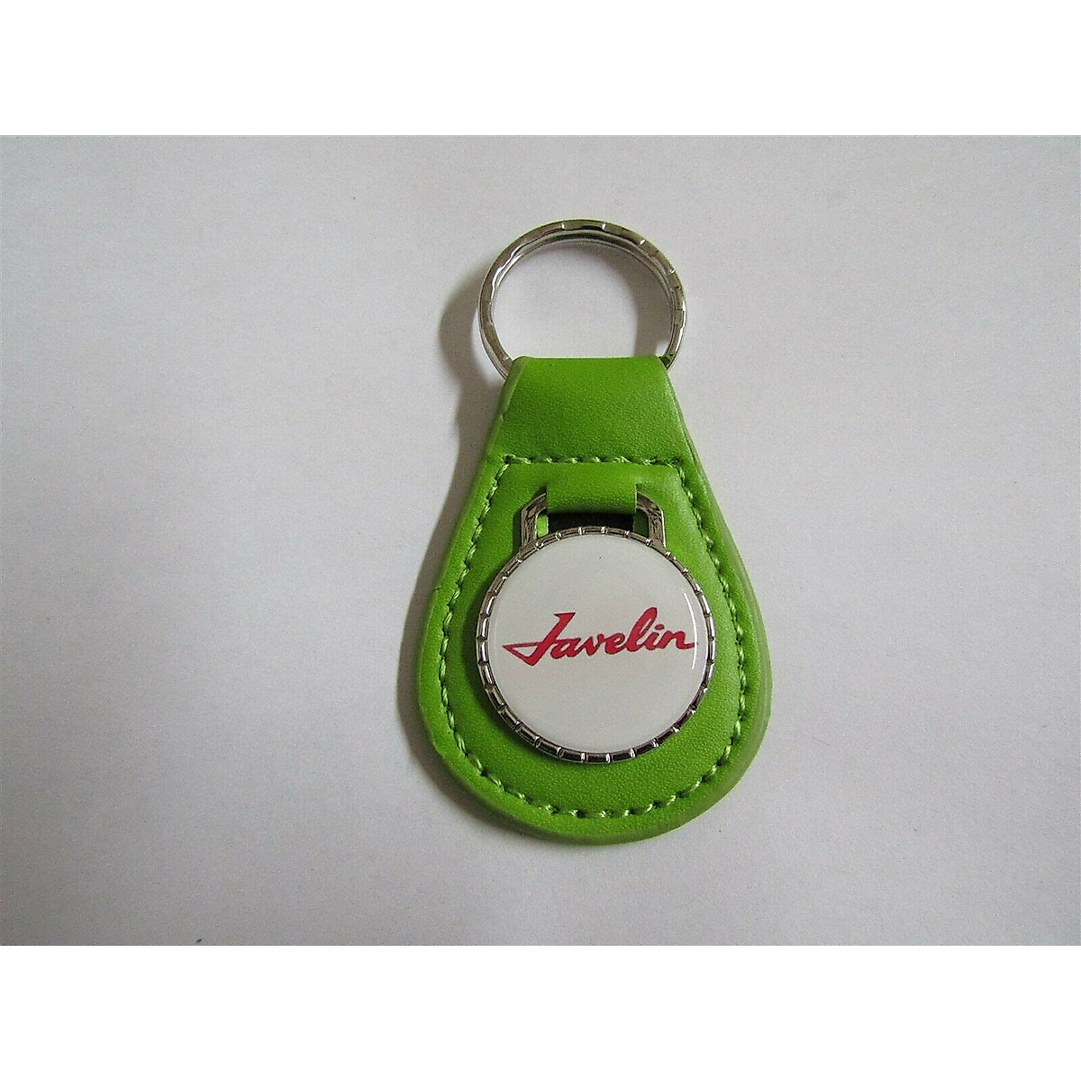 JAVELIN SCRIPT EMBLEM LOGO LEATHER KEYCHAIN - GREEN
