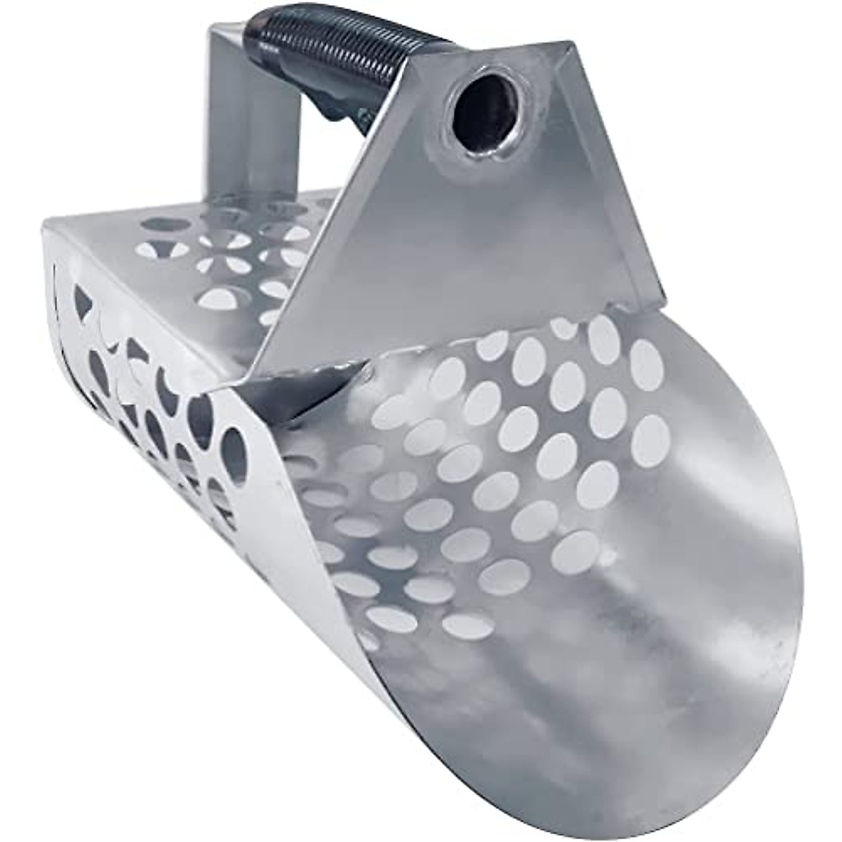 SWEETLO Metal Sand Scooph Scoops Hand Sifter Scoop for Sand - Metal Sifting Sifter Treasure Scoop - Metal Detecting Accessories Sand Scoop Detector Basket Digging Beach - Hex Holes Stainless Steel