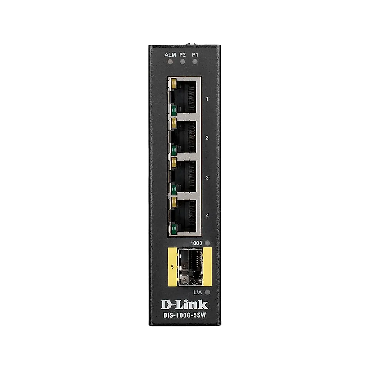 D-Link 5-Port Gigabit Industrial Unmanaged Switch | 4 10/100/1000BASE-T Ports + 1 SFP Ports | L2 | Fanless | Plug and Play (DIS-100G-5SW)