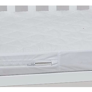 Waterproof Quilted Crib Zip Mattress Protector 6 Sided Waterproof Pad Encasement Cover Soft Thick Absorbent 28x52x5 Inches Quilted encsaement Crib 28x52x7