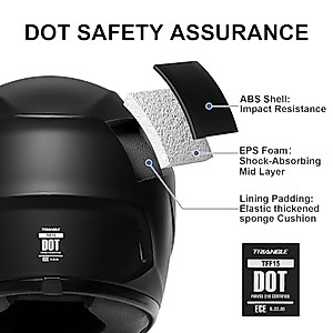 TRIANGLE Motorcycle Helmets Full Face Motorcycle Helmet for Men & Women with Tinted and Clear Visor Meet Dot Approved