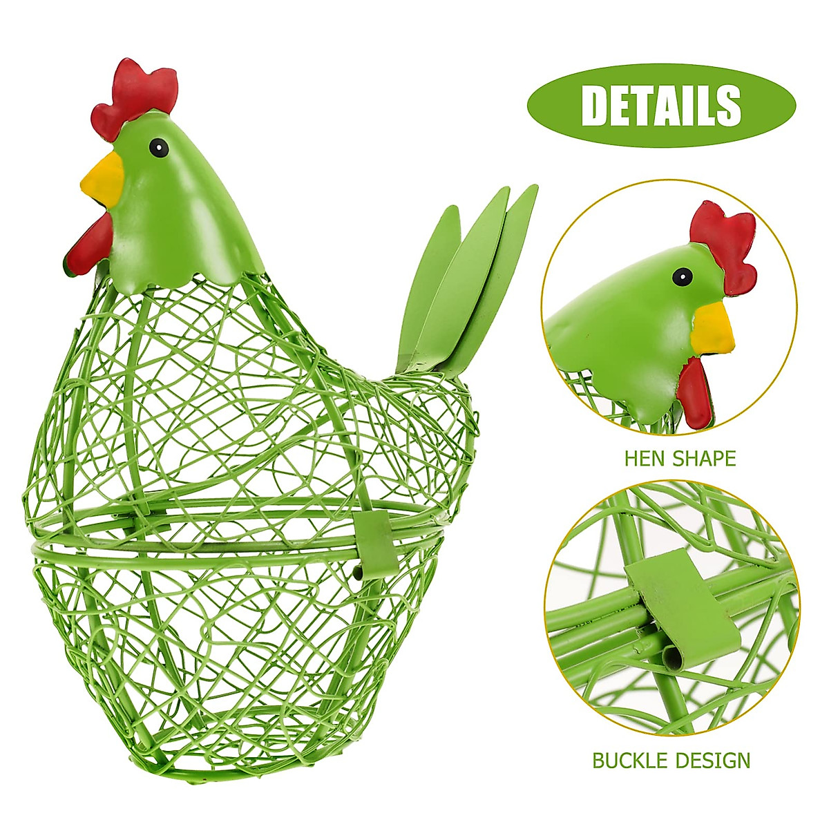 SOIMISS Hen Egg Basket Metal Wire Egg Basket Reliable Egg Holder Vegetable Basket Fresh Eggs Basket Multi-Function Basket Veggie Tray Hampers Basket for Fruit Iron Spiral Fruit Container