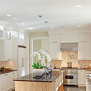 Globe Electric 91125 3" Ultra Slim LED Integrated Recessed Lighting Kit 4-Pack, 6 Watts, Energy Star, IC Rated, Dimmable, Wet Rated, White Finish, 3.25" Hole Size, Bathroom Lights, Outdoor Lighting