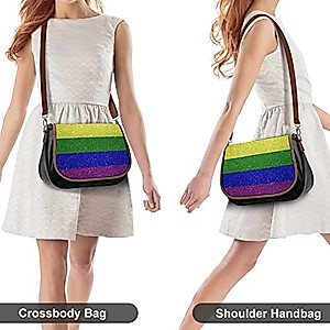 Rainbow Flag Gay Pride Women's Shoulder Bag PU Leather Crossbody Bags Purses With Shoulder Strap For Casual Travel