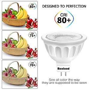 10Pack MR16 LED Light Bulbs, AC/DC12 Volt LED Spotlight Bulb, Gu5.3 Bi-Pin Base, 5 Watt(50 Watt Equivalent), Non Dimmable, 3000 Kelvin Warm White, 40 Degree Narrow Beam Angle by Boxlood