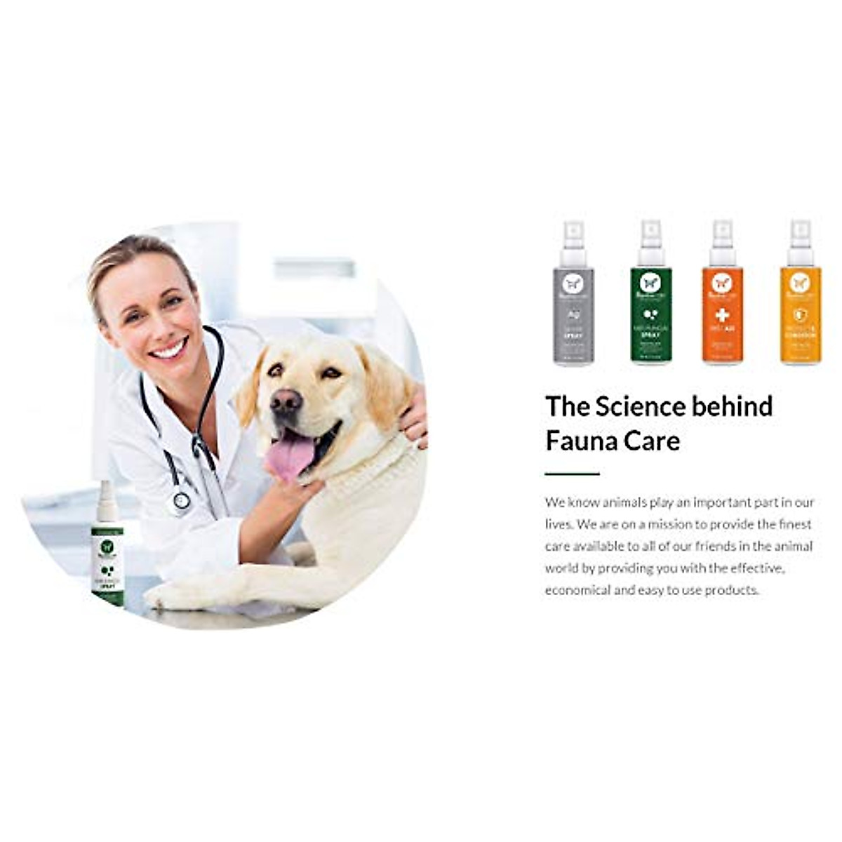 Fauna Care Equine Protect & Condition Spray 4.5 oz to Heal & Soothe Wounds, Cuts, Scrapes, Scratches, Post-Op; Prevent Infection, Irritation, Pain; Veterinarian Recommended Wound Care