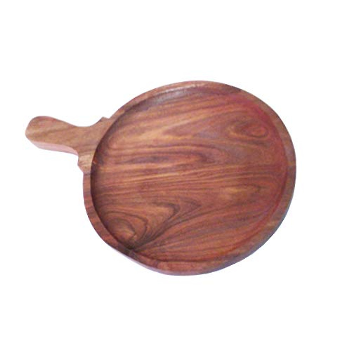 Sahishnu Online and Marketing Hardwood Pizza Peel,Serving Tray, Wooden Round Serving Tray for Pizzas and Appetizers 14 x 10 Inch