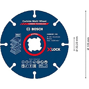 Bosch Professional 1x Expert Carbide Multi Wheel X-LOCK Cutting Disc (for Hardwood, Ø 125 mm, Accessories Small Angle Grinder)