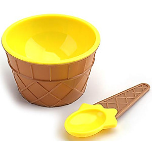 Lawei 24 Pack Ice Cream Cups with Spoons - Reusable Plastic ice cream bowls Sundae Frozen Yogurt