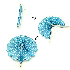 Cocodeko Hanging Set, Tissue Paper Poms Flower Fan and Honeycomb Balls for Birthday Baby Shower Wedding Festival Decorations-Blue, 3 Gram