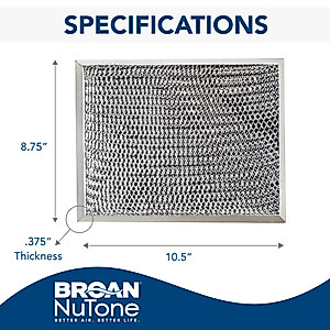 Broan-NuTone Replacement Charcoal Ductless Range Hood Series, Carbon Air Filter, 1 Count (Pack of 1), Grey