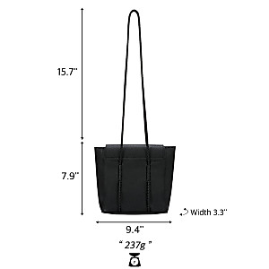 KWANI Norah Black Shoulder Bags for Women and Ladies Medium Size