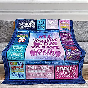 Dental Hygienist Gifts, Gifts for Dental Hygienist Blanket, Unique Dental Hygienist Gifts for Women, Dental Hygienist Birthday Gift for Women, Dental Hygienist Appreciation Gifts Throw Blanket 60"X50"
