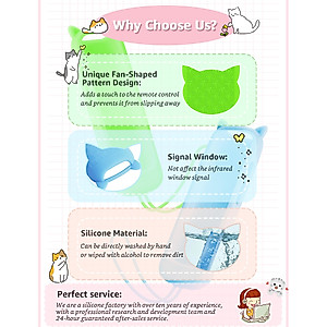 3Pcs Cover for Roku Remote with Cat Ears Design, Silicone Skin Case Compatible with Hisense/TCL Roku TV, Steaming Stick/Express, Universal Replacement Controller. Glow in The Dark Green/Blue/Purple