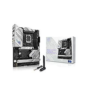 ASUS ROG Strix B760-A Gaming WiFi Intel® B760 (13th and 12th Gen)LGA 1700 white ATX motherboard, 12 + 1 power stages, DDR5, PCIe 5.0,three M.2 slots, WiFi 6E, USB 3.2 Gen 2x2 Type-C, and Aura Sync RGB