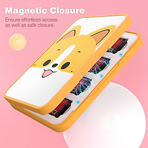 MoKo 16 Game Card Case Compatible with Nintendo Switch/Switch Lite/Switch OLED 2021, Switch Games Holder case for SD Card&Switch Game Card, Switch Game Card Holder Cartridge Storage Box, Orange Dog