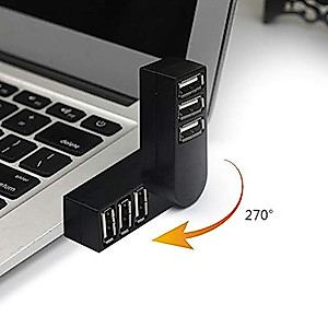 Lysee HDMI Cables - 270 Degree Rotatable High Speed 3 Ports USB HUB 2.0 USB Splitter Adapter for Notebook Tablet Computer PC Peripherals - (Length: as pic)
