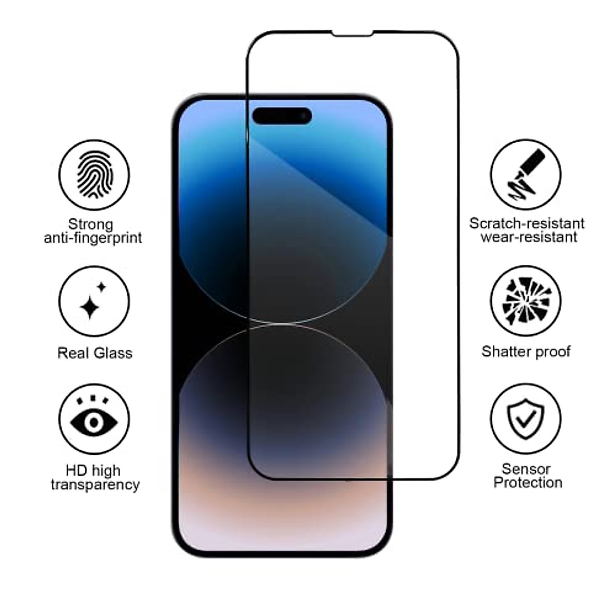iPhone 14 Pro Max Screen Protector,3 Pack 14 Pro Max Screen Protector Tempered Glass Compatible With iPhone 14 Pro Max, Sensor Protection,Dynamic Island Compatible,Case Friendly Tempered Glass Film,[9h Hardness]