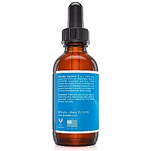 Pure Plant-Based Squalane Oil Boosted with Vitamin E (LARGE 2 oz) - Organic ECOCERT/USDA Certified Squalane Derived from Sugarcane - Best Moisturizer For Face, Body, Skin & Hair - 2 fl oz / 60 ml