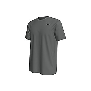 Nike Men's Dry Tee Drifit Cotton Crew Solid, Carbon Heather/White, Medium