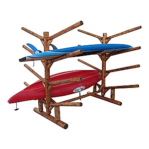 Log Kayak Rack - Kayak Storage Rack, Kayak Racks for Outdoor Storage, Kayak Rack for Garage, Paddle Board Rack, Fishing Rack, Surfboard Rack and SUP Storage Rack - 8 Kayak Racks, Natural