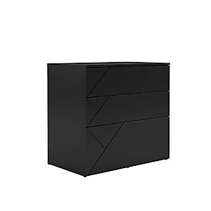 Nexera 608606 Atypik 3-Drawer Storage, Black Filing Cabinet