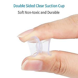 Pawfly 20 Pack Double Sided Suction Cups 4/5 Inch Clear PVC Plastic Sucker for Glass Table Mirror