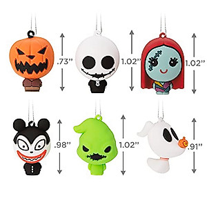 Hallmark Disney Tim Burton's The Nightmare Before Christmas 1" Miniature Shatterproof Christmas Ornaments, Set of 6 Mini Ornaments, Shatterproof