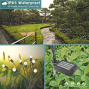 FRSTONA Solar Garden Lights 10LED Outdoor Waterproof Firefly Light Yard Decorative Solar Powered for Patio Pathway Flower Backyards 2 Pack