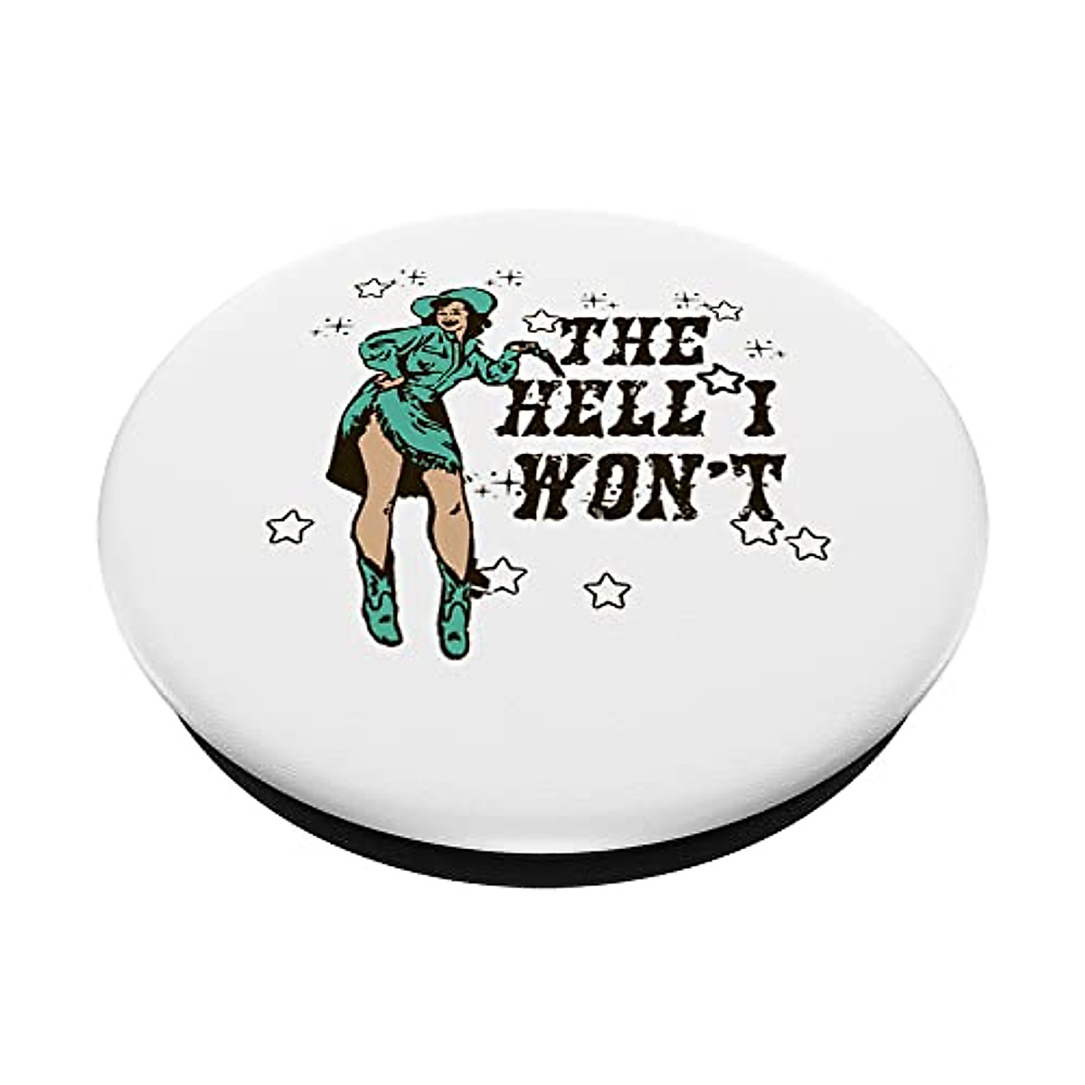 Retro Cowgirl The Hell I Won't Western Country Rodeo Mom PopSockets Swappable PopGrip