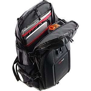 Navitech Action Camera Backpack & Red Storage Case with Integrated Chest Strap - Compatible with Apexcam M90 Pro EIS Action Camera